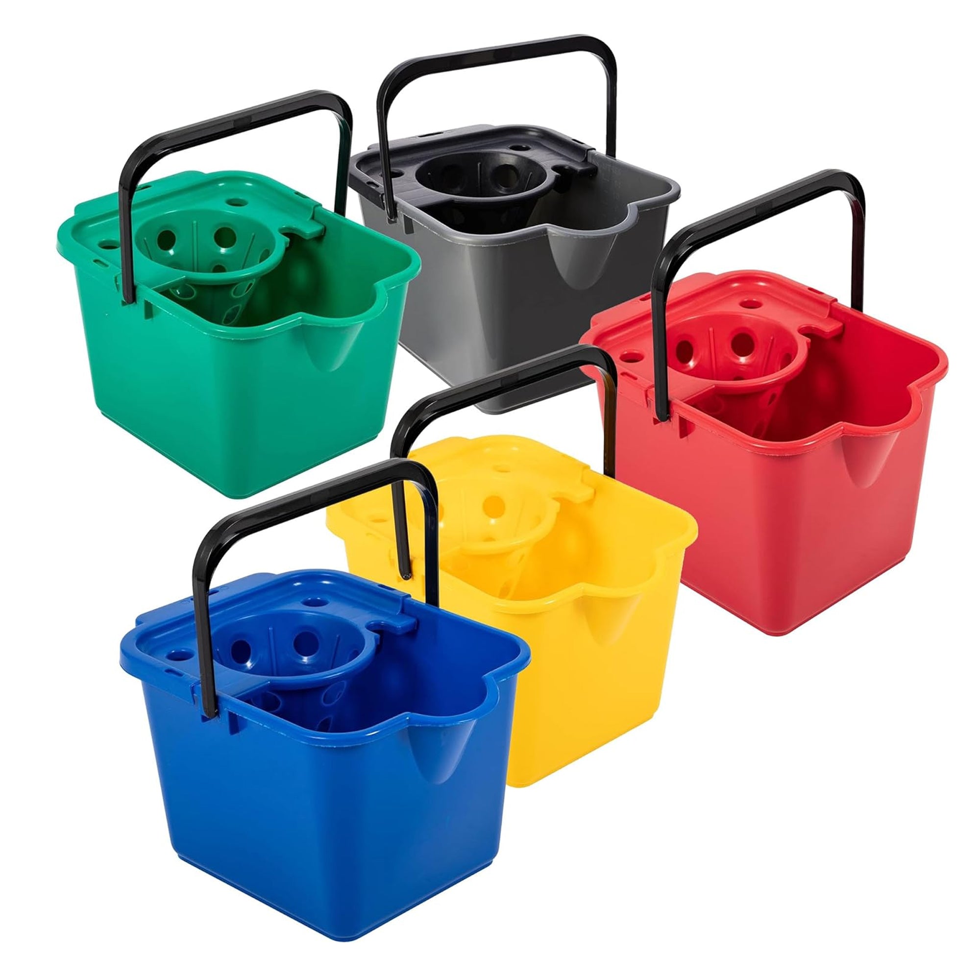 12L Plastic Mop Bucket Only With Wringer Coloured Buckets With Lip For ...