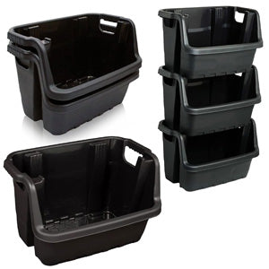 Heavy Duty Black Plastic Open Fronted Storage Crates – Storm Trading ...