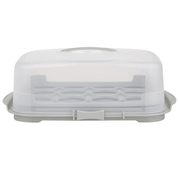 Clear Plastic Cake/Cupcake Caddy Storage Container With Lids & Carry H ...