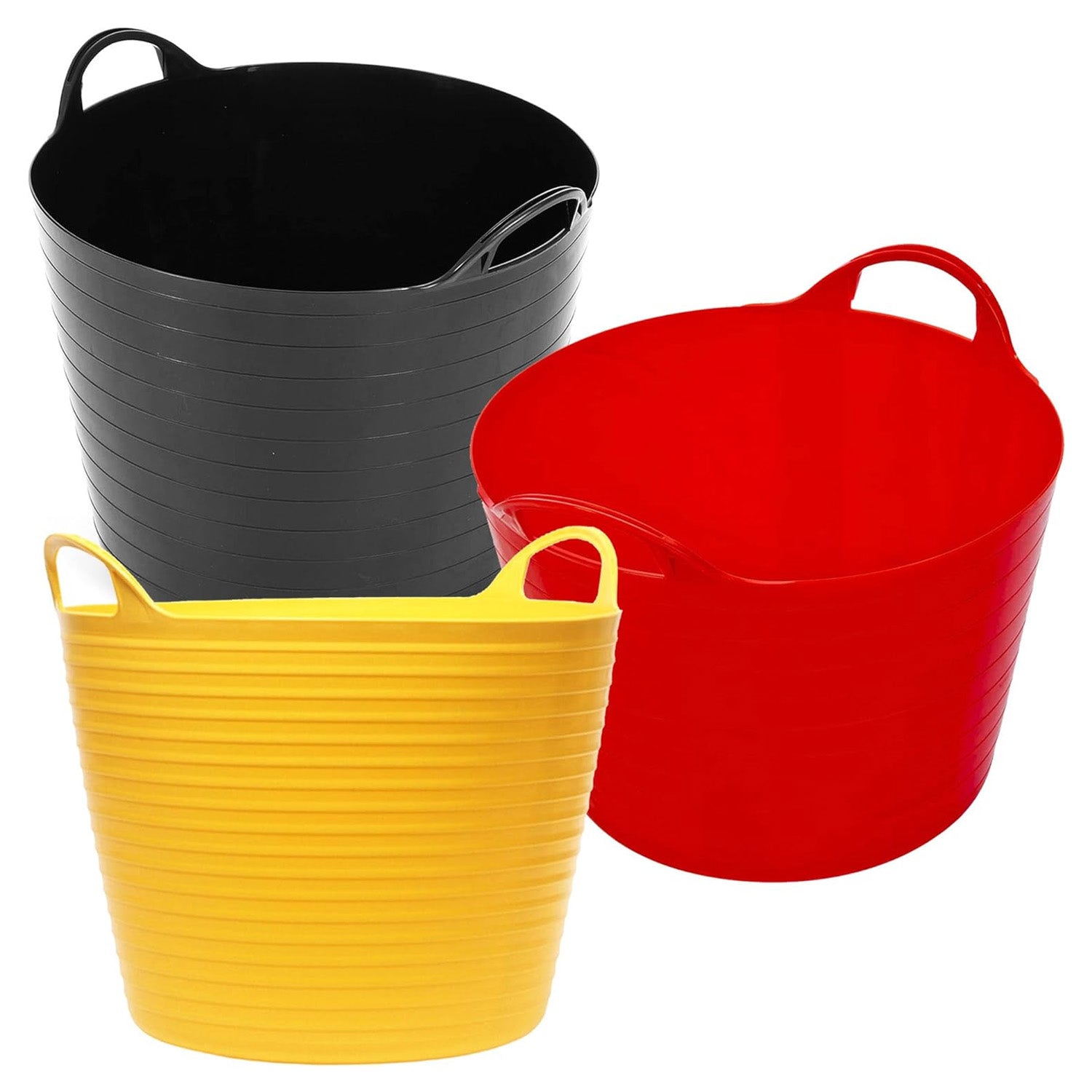 40 Litre Plastic Flexi Coloured Buckets Multipurpose Containers For Ho ...